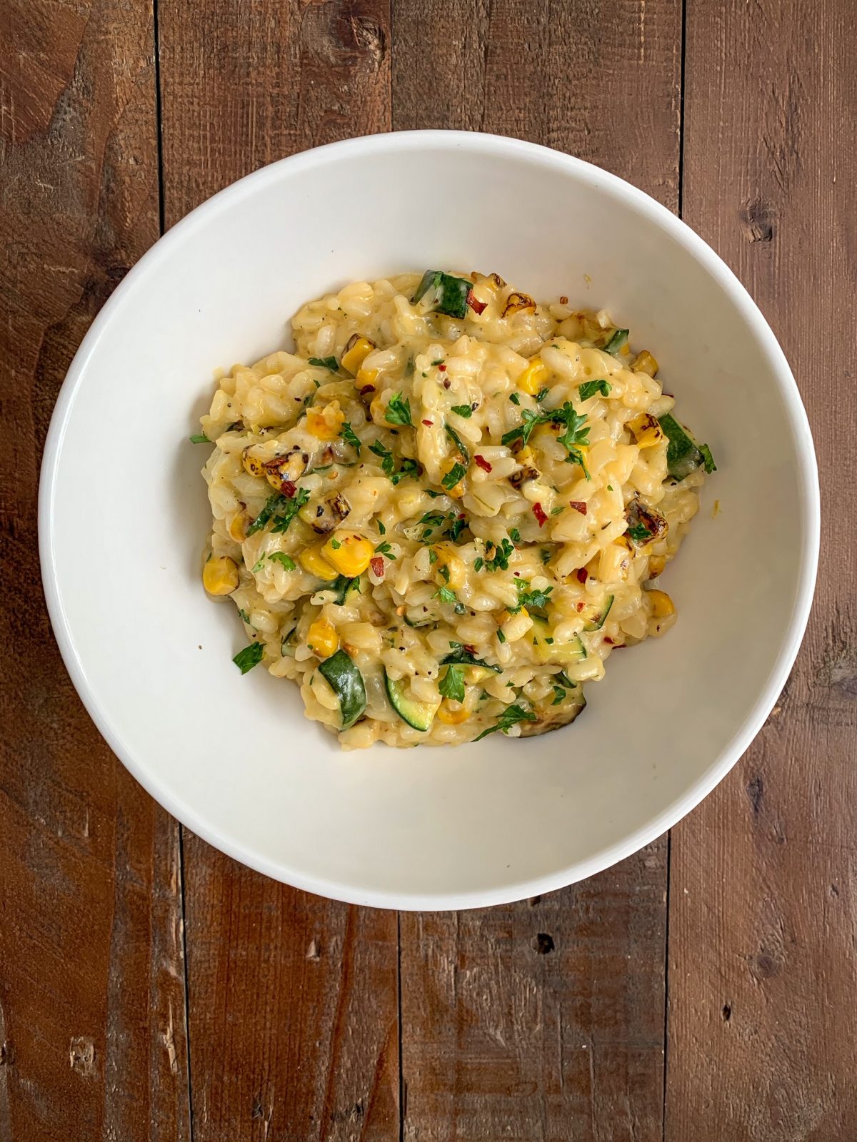 Roasted Corn and Zucchini Risotto - The Slimmer Kitchen